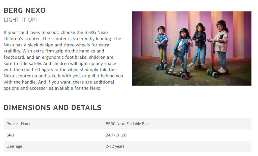 BERG Nexo Scooter wheels with lights in wheels (2 - 12 years) - Berg ...